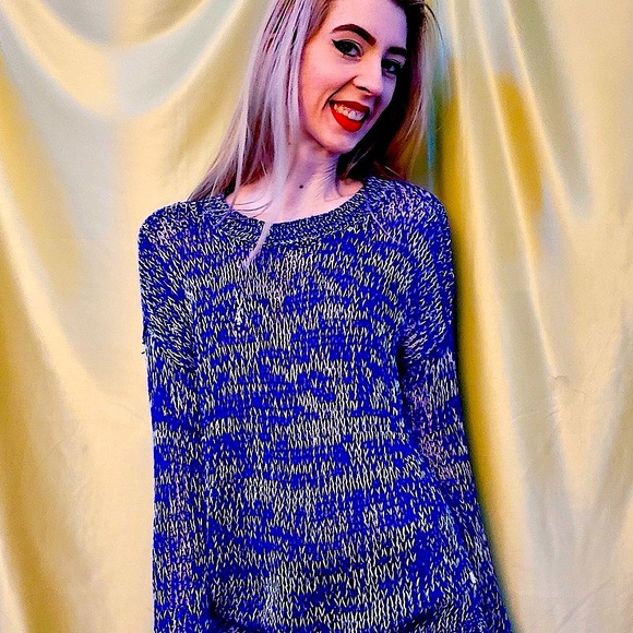 Sweaters | Royal Blue White Sweater | Poshmark